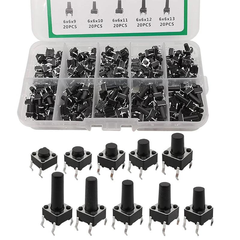 6*6mm 200pcs/Box Touch Switch Button Kit – SMARTQAT