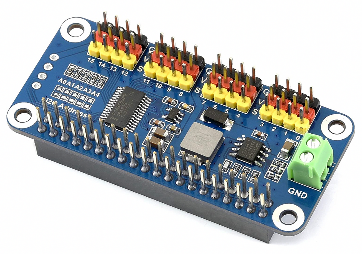 Servo Driver Hat for Raspberry Pi 16-Channel, 12-bit, I2 – SMARTQAT
